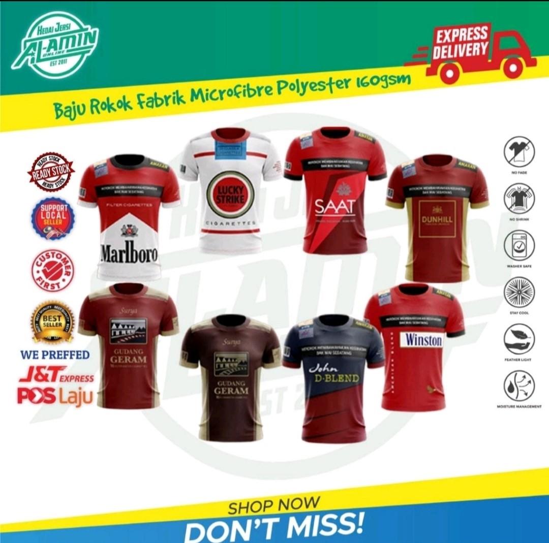Baju Rokok Kain Jersi Microfibre Sublimation 1 # Dunhill, Marlboro ...