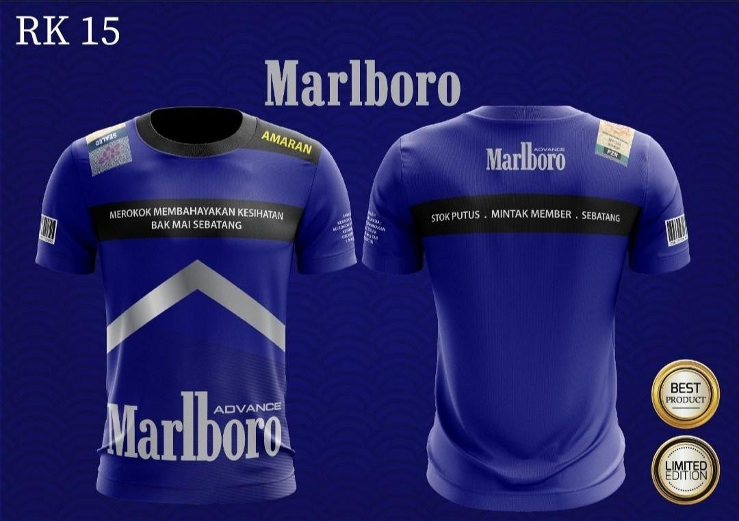 Baju Rokok Kain Jersi Microfibre Sublimation 2 # Dunhill Hitam, L&M ...