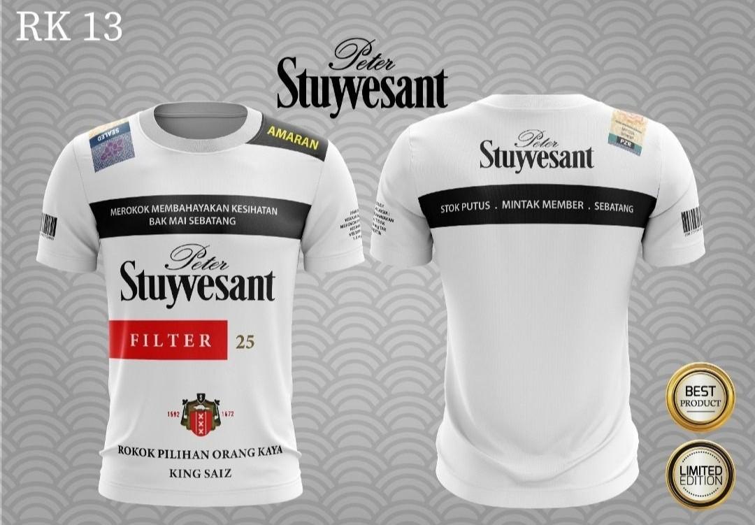 Baju Rokok Kain Jersi Microfibre Sublimation 2 # Dunhill Hitam, L&M ...