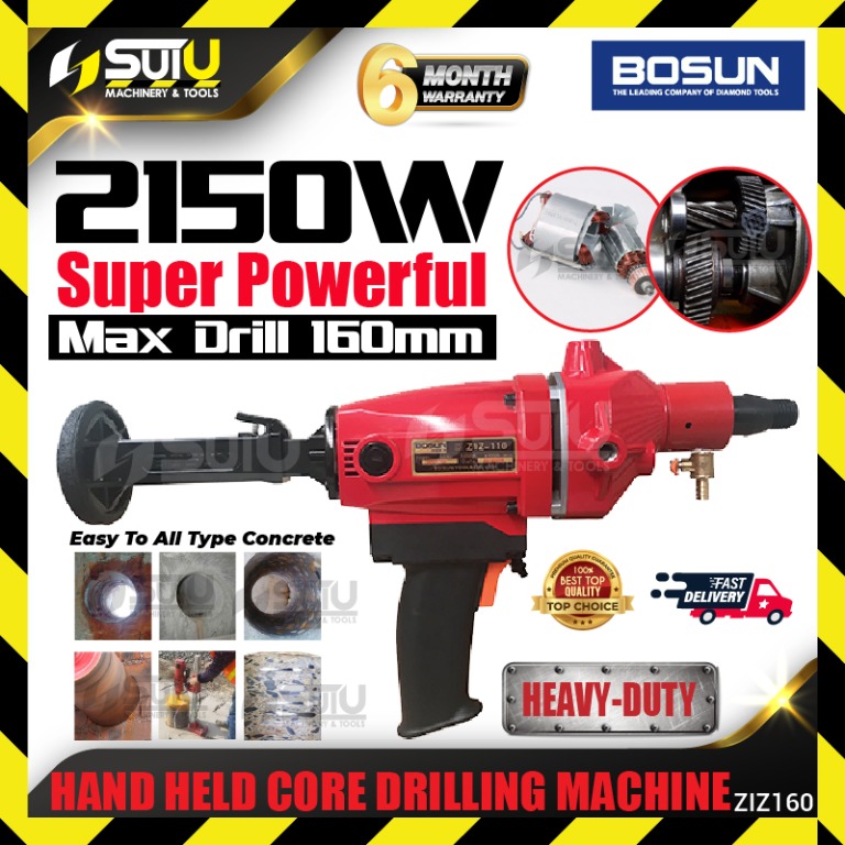 BOSUN ZIZ160 / ZIZ-160 160MM Heavy Duty Hand Held Core Drilling Machine ...