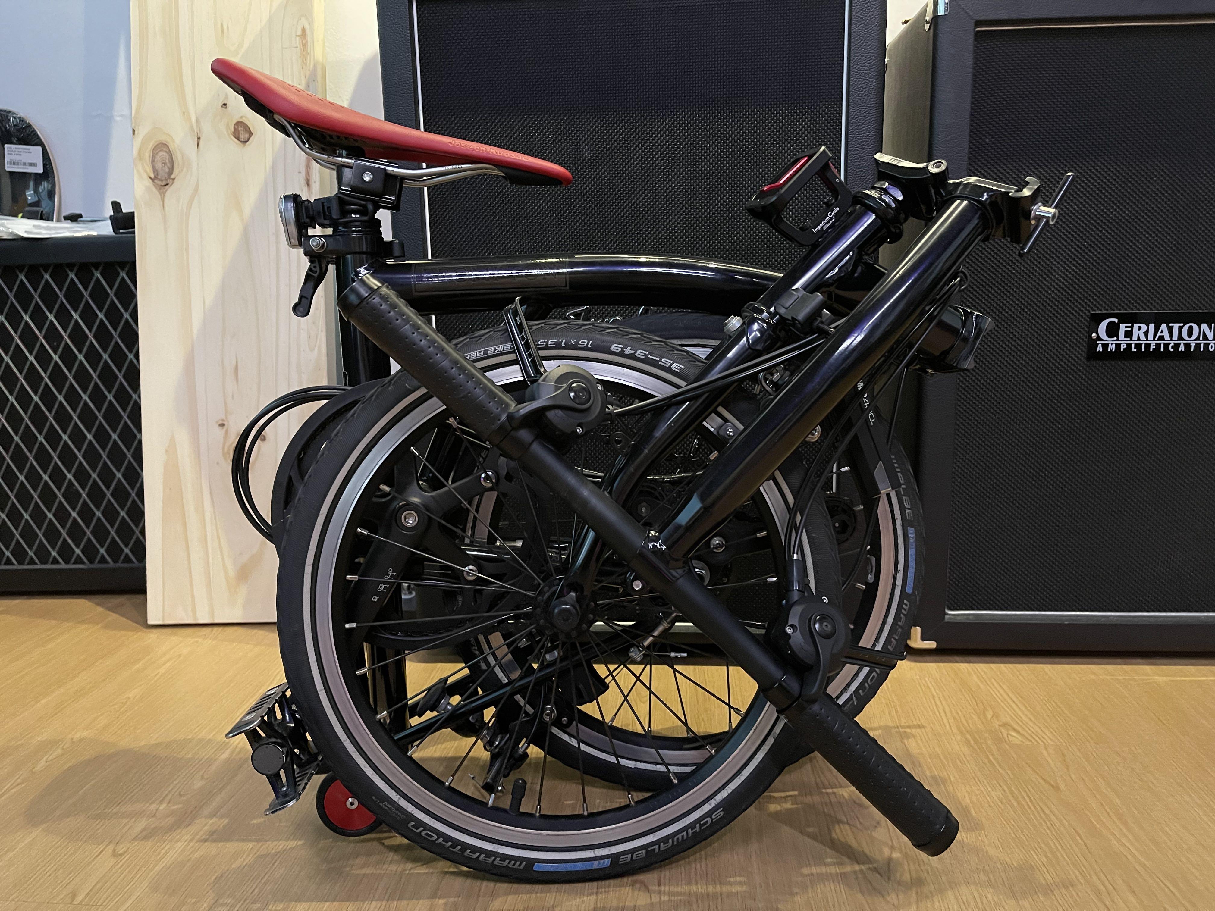 Brompton black edition glossy with mods, Sports Equipment, Bicycles ...