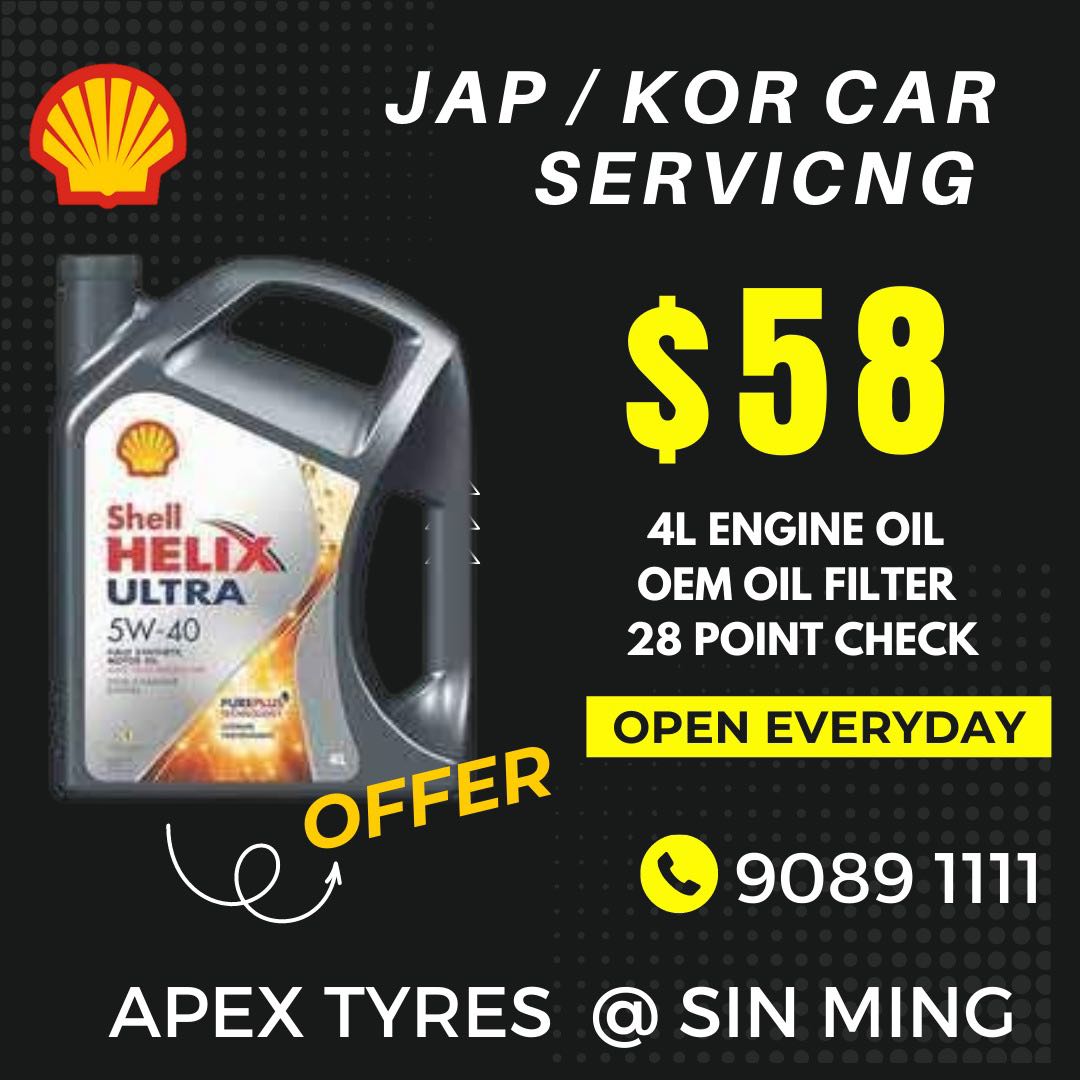 Car Servicing promotion! $58 servicing Shell Engine Oil , for Japanese ...