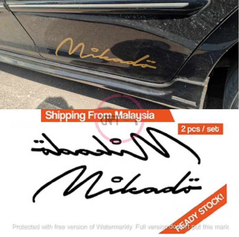 CFS348 2PCS Mikado Stiker Sticker Vinyl Decal Stripes Cermin Depan ...