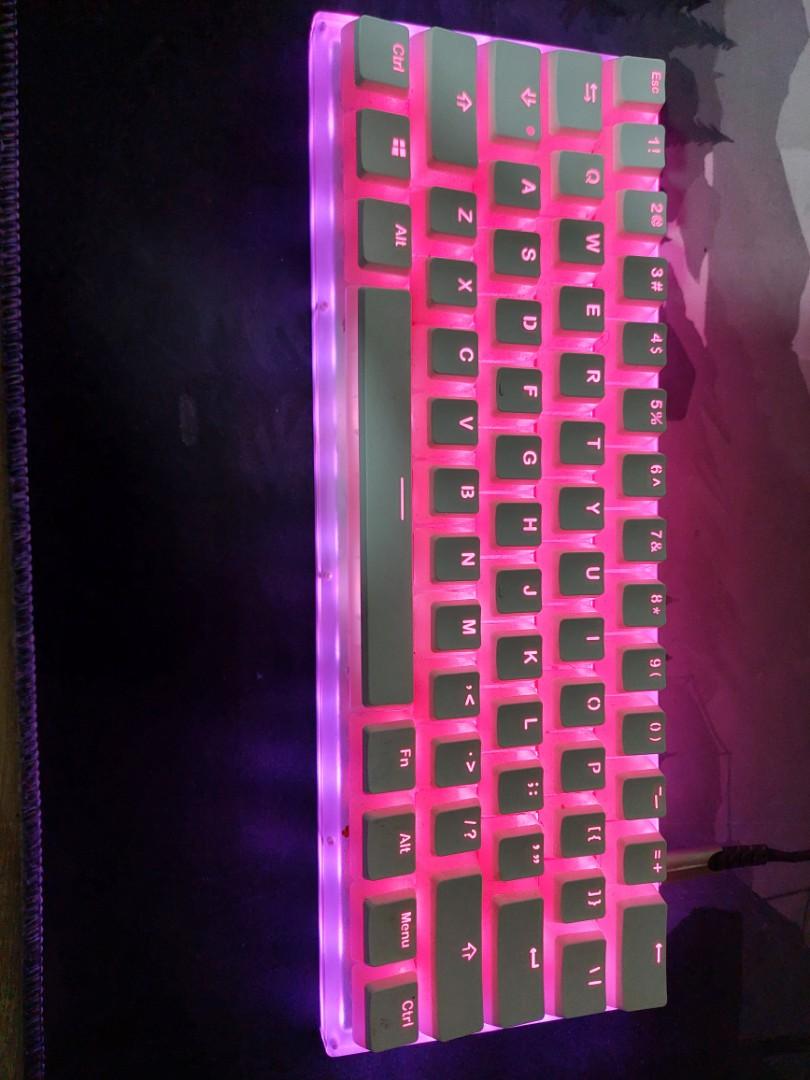 Custom GamaKay k61 with lubed akko cs pink switches 60% gaming keyboard ...