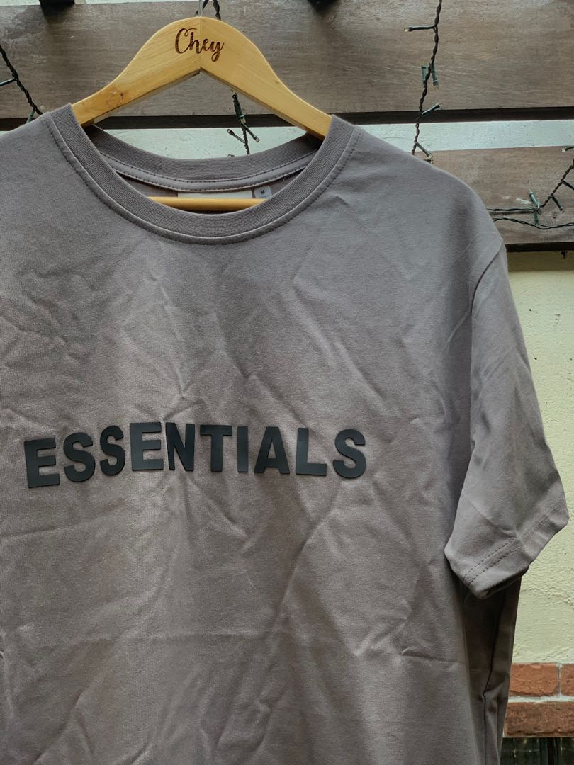 FEAR OF GOD Essentials Shirt Cement Gray, Men's Fashion, Tops & Sets ...