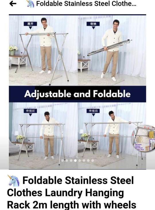 foldable hanging clothes rack, Furniture & Home Living, Home ...