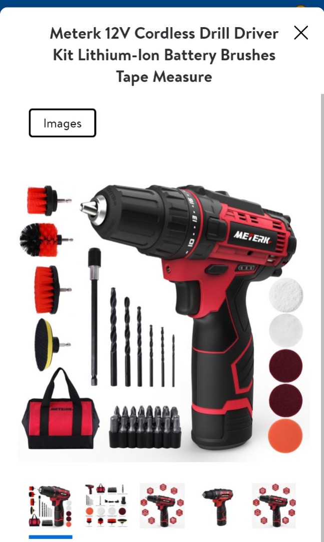 Full set Meterk 12V Cordless Drill Driver Kit Lithium-Ion Battery ...