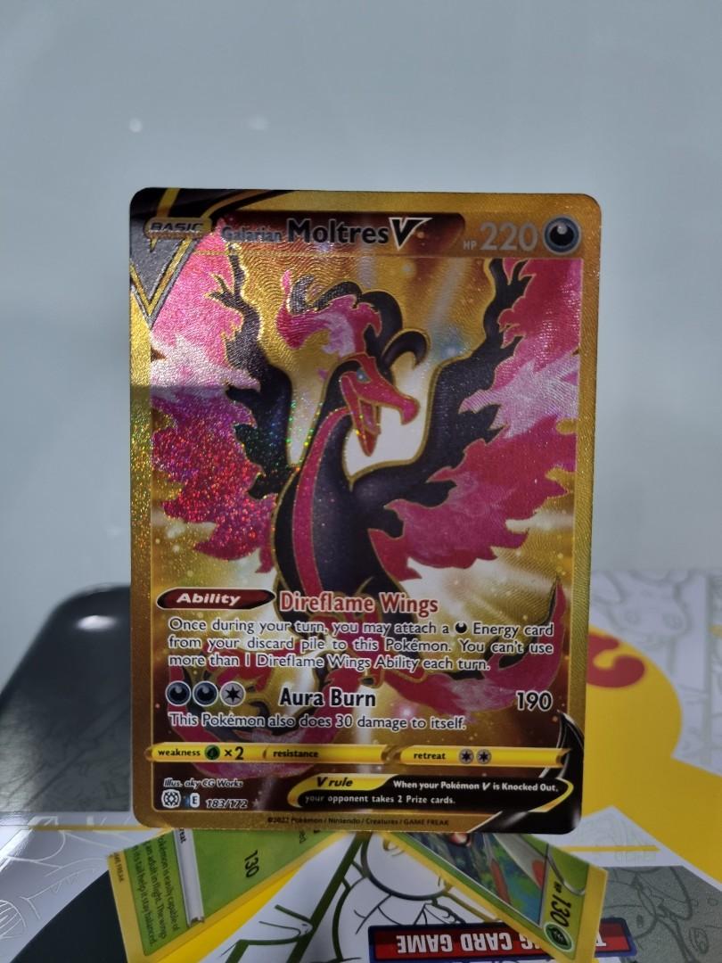 Galarian moltres v gold card tcg pokemon, Hobbies & Toys, Toys & Games ...