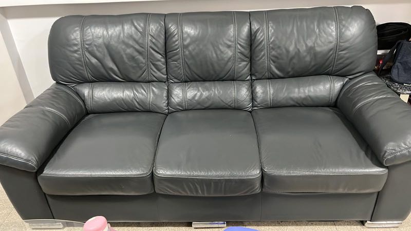 Half real and half fake Leather Sofa, Furniture & Home Living ...