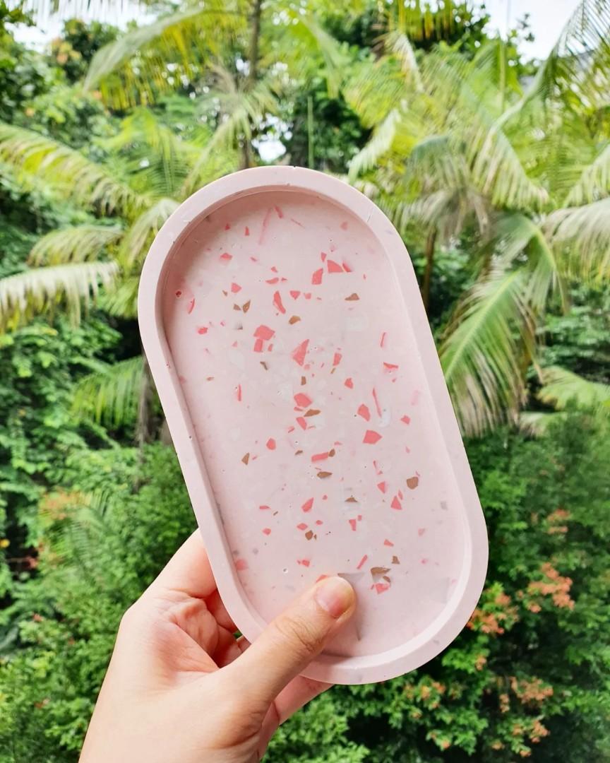 Jesmonite Terrazzo Tray/Coaster (Made to Order), Furniture & Home ...