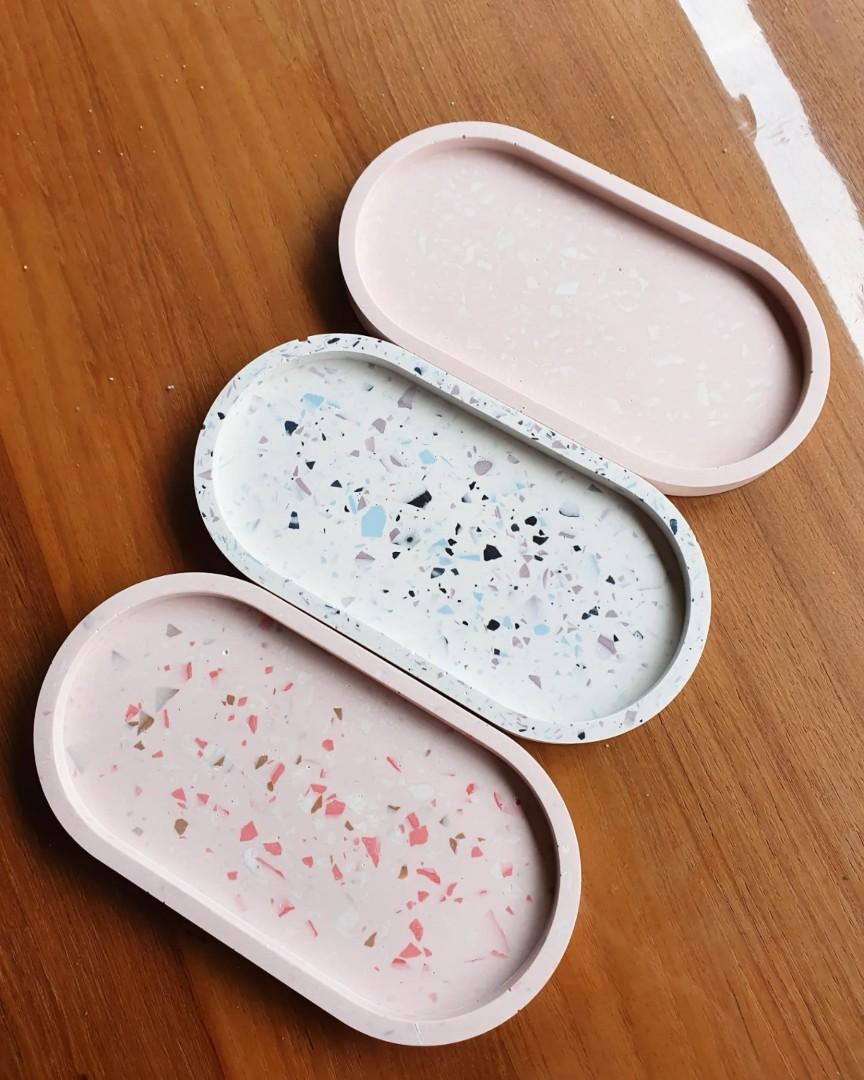 Jesmonite Terrazzo Tray/Coaster (Made to Order), Furniture & Home ...