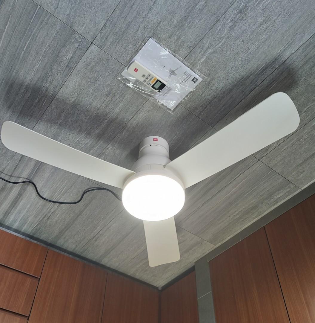 KDK Ceiling Fan U48FP with LED light (white), Furniture & Home Living ...