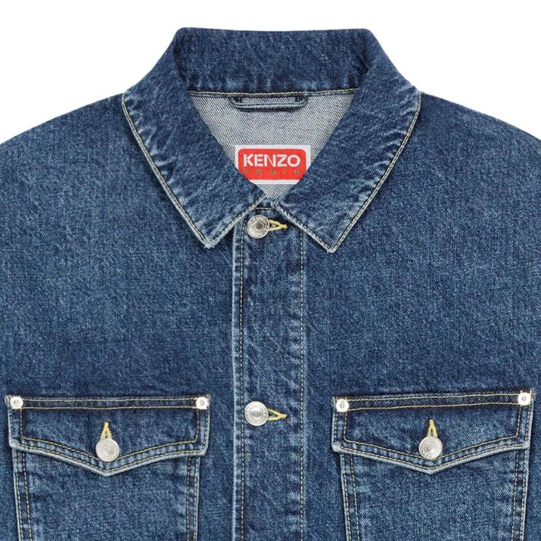 Kenzo Men's Boke Flower Embroidered Denim Trucker Jacket, 男裝, 外套及戶外衣服 - Carousell