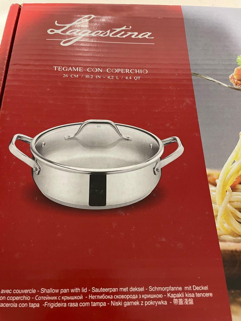 Lagostina Shallow Pan with Lid, Furniture & Home Living, Kitchenware ...