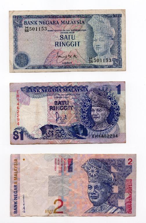 Malaysia bank note Rm1 and RM2, Hobbies & Toys, Collectibles ...