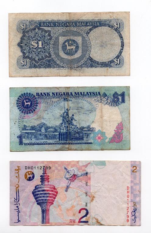 Malaysia bank note Rm1 and RM2, Hobbies & Toys, Collectibles ...