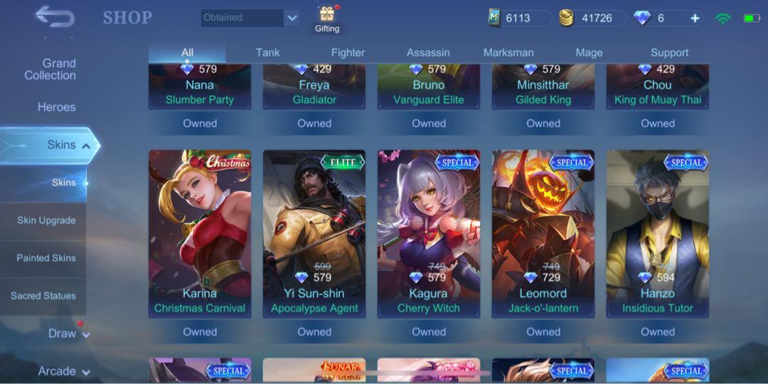 Mobile Legends Account(ML), Video Gaming, Gaming Accessories, Game Gift ...