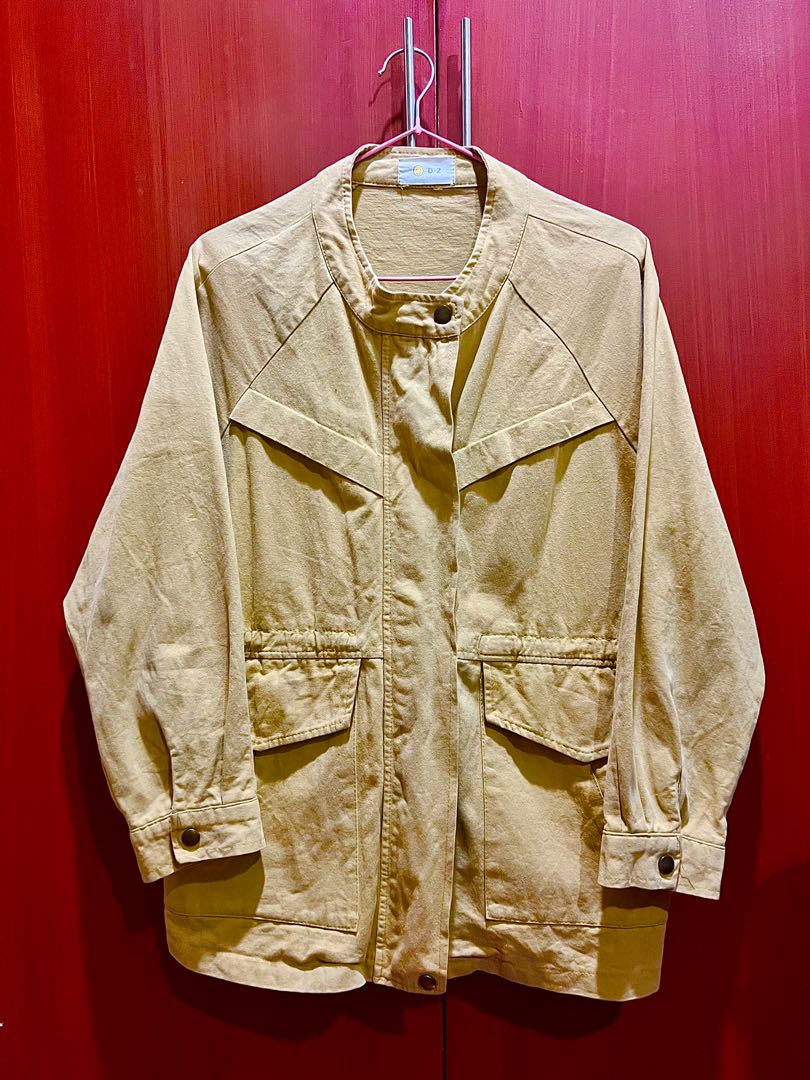 Mustard Denim Parka Jacket, Women's Fashion, Coats, Jackets and ...