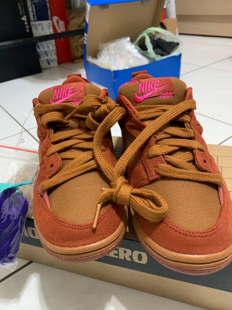 Nike Wmns Dunk Low Disrupt 2 咖啡 磚紅 粉紅 解構 女鞋 DH4402-200, 他的時尚, 鞋, 運動鞋在旋轉拍賣