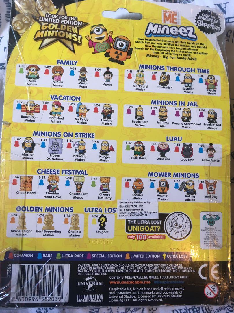 Original Despicable Me Minions 6 Pack Moose Mineez - Series 1, Hobbies ...