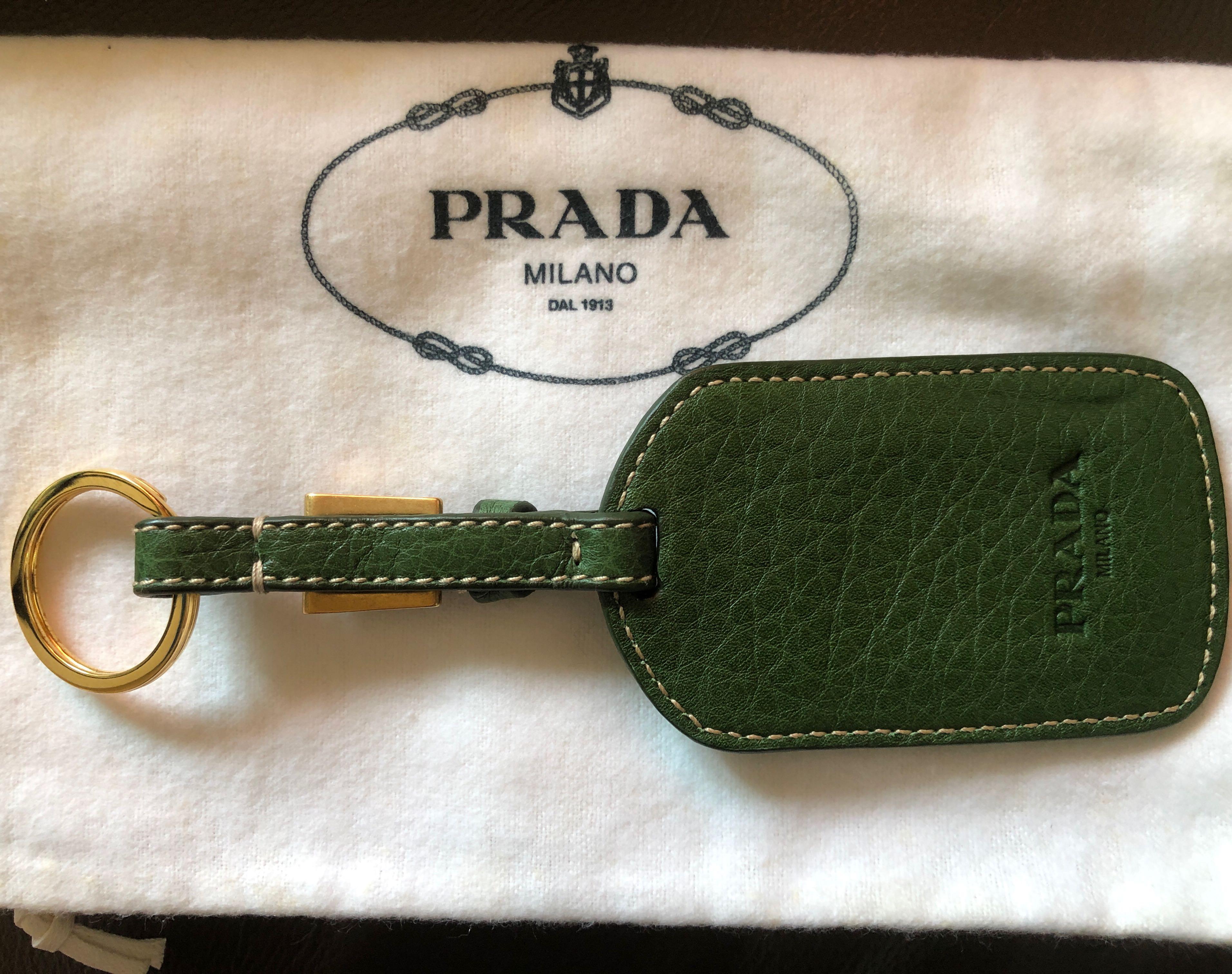 Prada Leather Keychain, Luxury, Accessories on Carousell