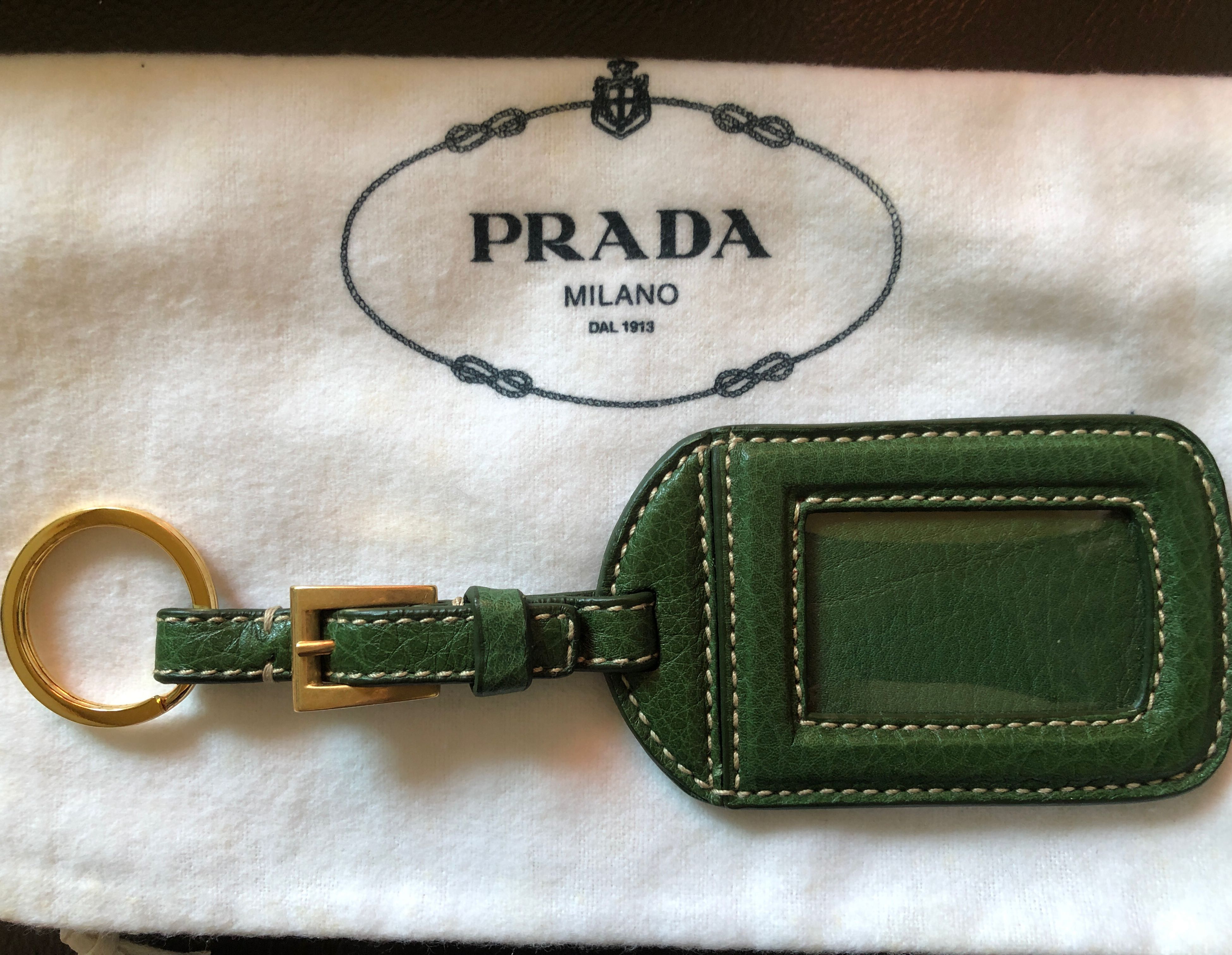 Prada Leather Keychain, Luxury, Accessories on Carousell