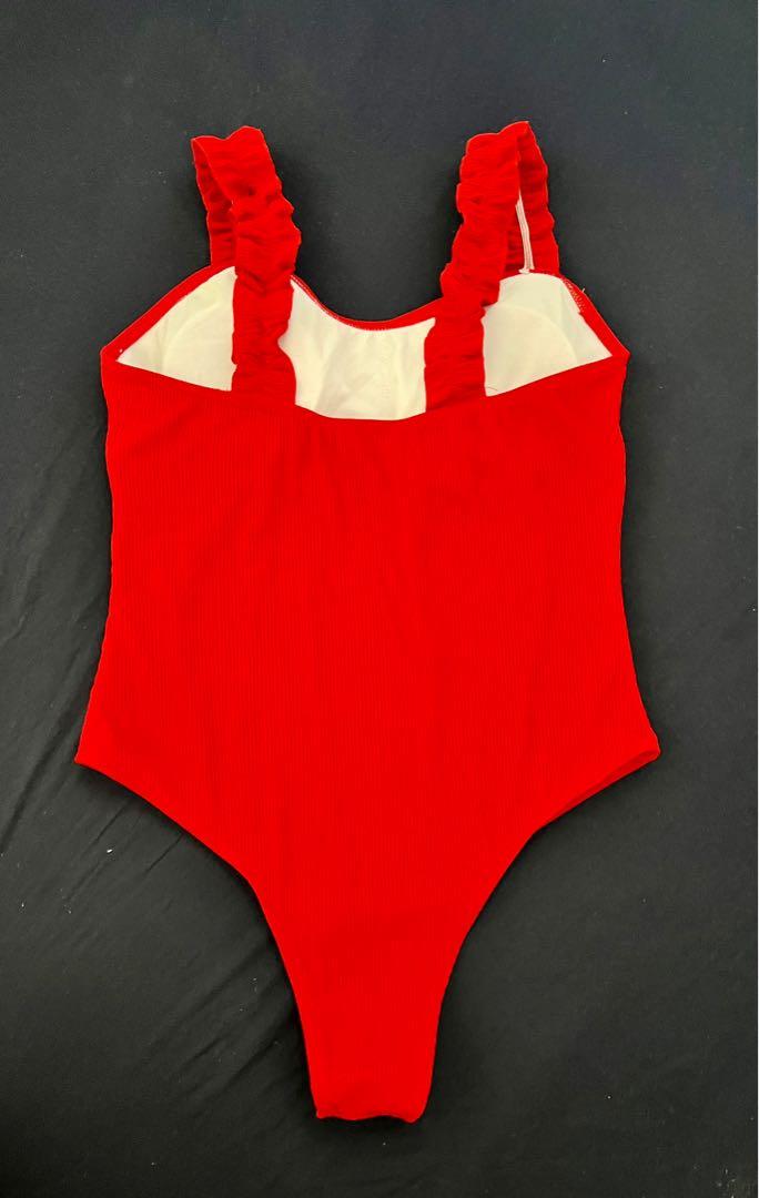 Red One Piece Bathing suit, Women's Fashion, Swimwear, Bikinis ...