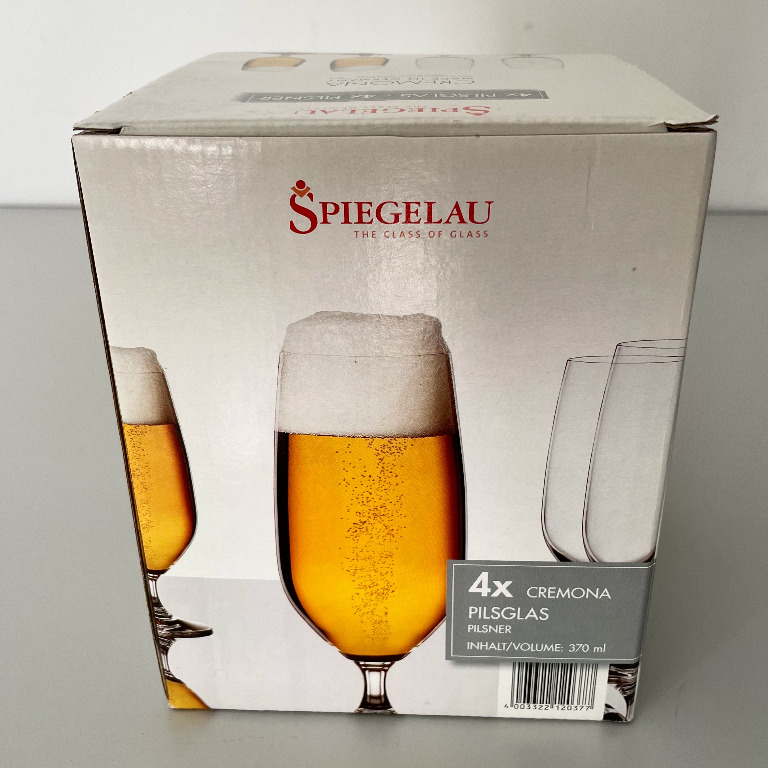 Spiegelau Cremona Crystal Pilsner Glasses Set of 4, Furniture & Home ...