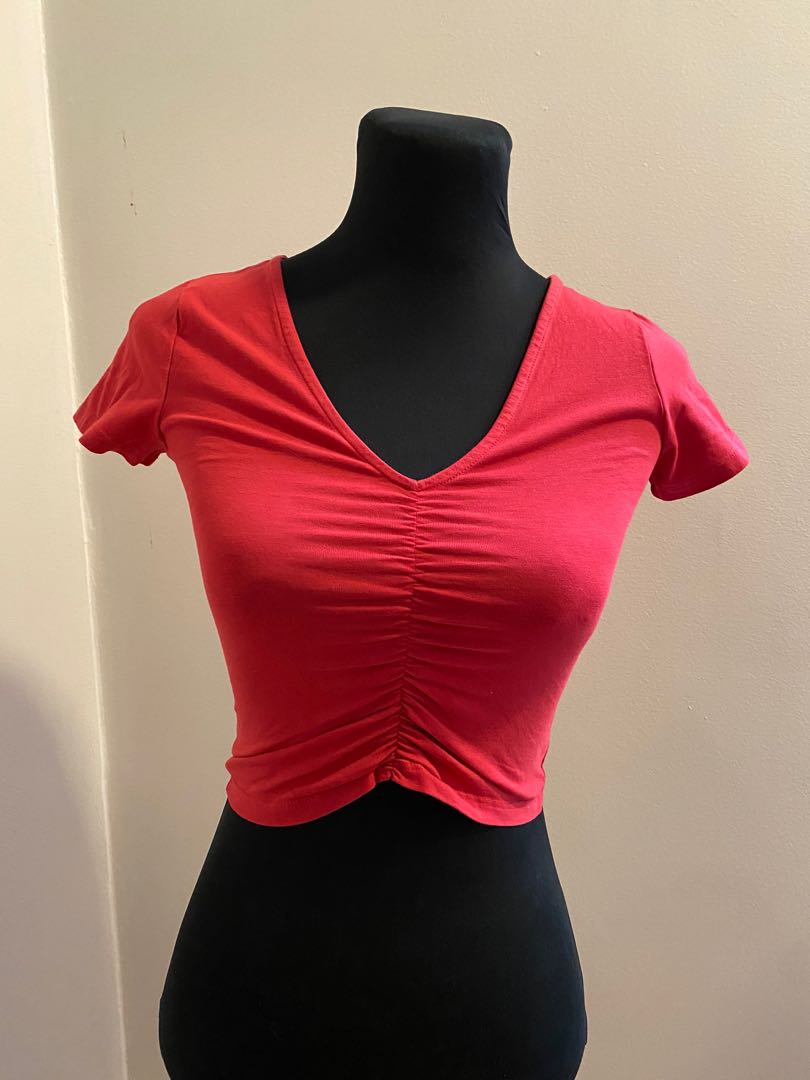 Terranove Red Croptop, Women's Fashion, Tops, Blouses on Carousell