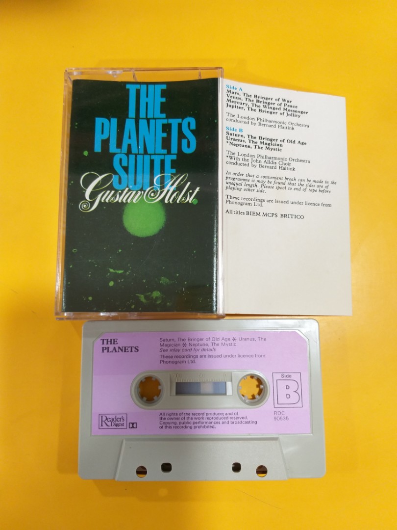 THE PLANETS SUITE 大棉 錄音帶 卡式帶 磁帶 盒帶, 興趣及遊戲, 音樂樂器 & 配件, 音樂與媒體 - CD 及 DVD ...