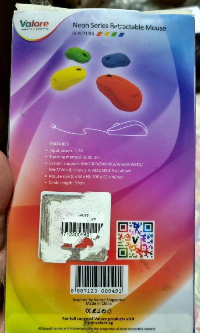 Valore Neon Series Retractable Mouse, Computers & Tech, Parts ...