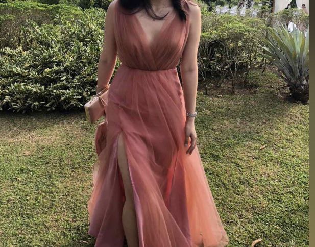 Vee Tan Gown, Women's Fashion, Dresses & Sets, Evening dresses & gowns ...