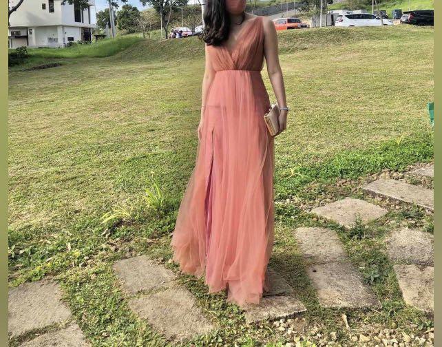 Vee Tan Gown, Women's Fashion, Dresses & Sets, Evening dresses & gowns ...