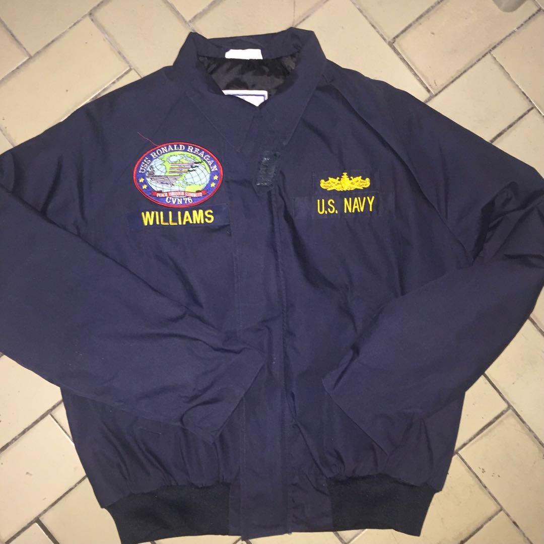 Vintage 1990s Navy Flight Bomber Jacket USS Ronald Reagan, Men's ...