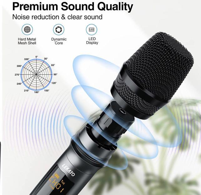 Wireless Microphone, LEKATO K380S Rechargeable Wireless Microphone ...