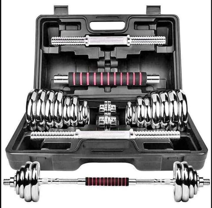 30KGS. YORK FITNESS CHROME DUMBELL SET, Sports Equipment, Exercise ...