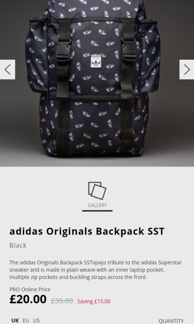 Adidas Original Backpack SST, Men's Fashion, Bags, Backpacks on Carousell