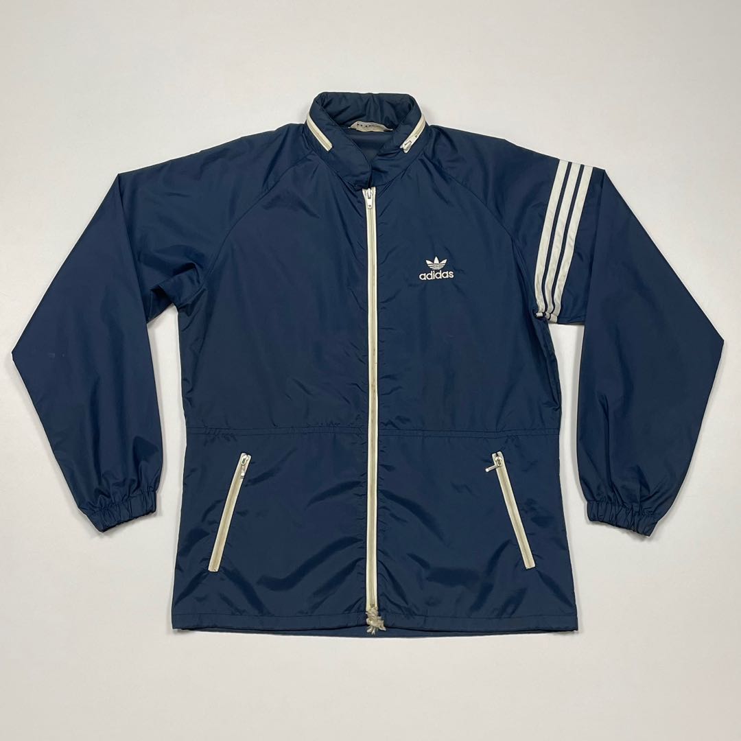 Adidas Windbreaker Jacket Vintage Japan 90s Rare Navy Blue Trefoil ...
