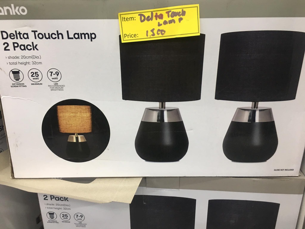 Anko Delta Touch Lamp 2 Pack, Furniture & Home Living, Lighting & Fans ...