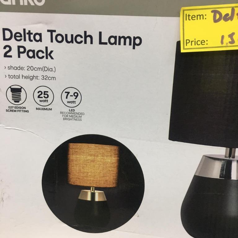 Anko Delta Touch Lamp 2 Pack, Furniture & Home Living, Lighting & Fans ...
