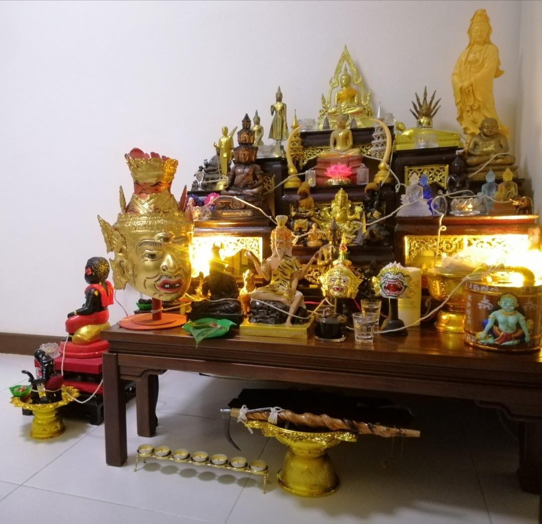 Bucha Stand Platform Thai Buddha Altar Stand Teak Wood, Hobbies & Toys ...