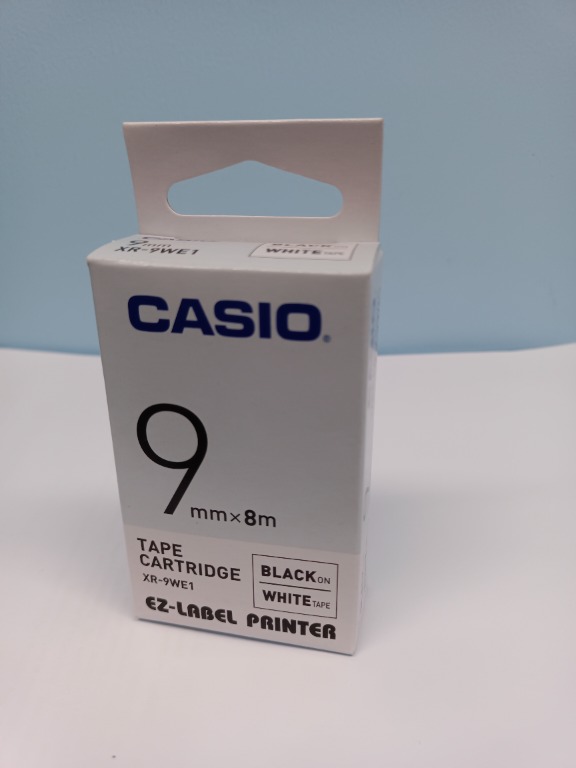 CASIO EZ-Label Printer Tape Cartridge XR-9WE1 (9mm × 8m), Computers ...