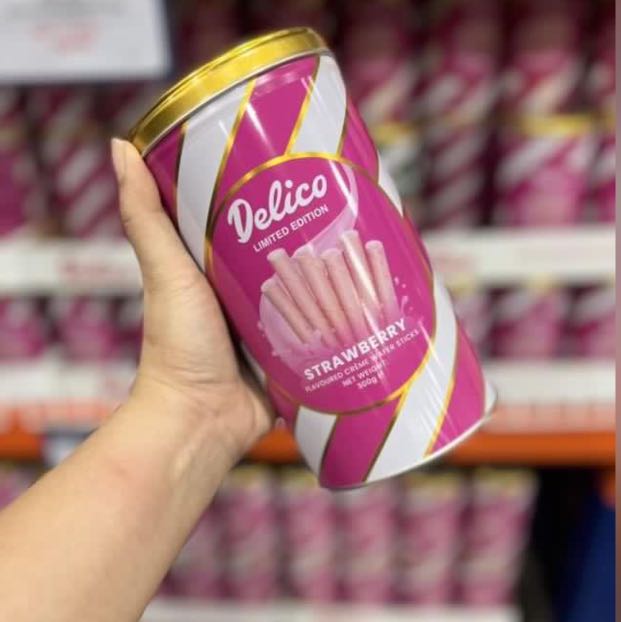 Delico Wafer Sticks Strawberry limited edition, Food & Drinks, Other ...