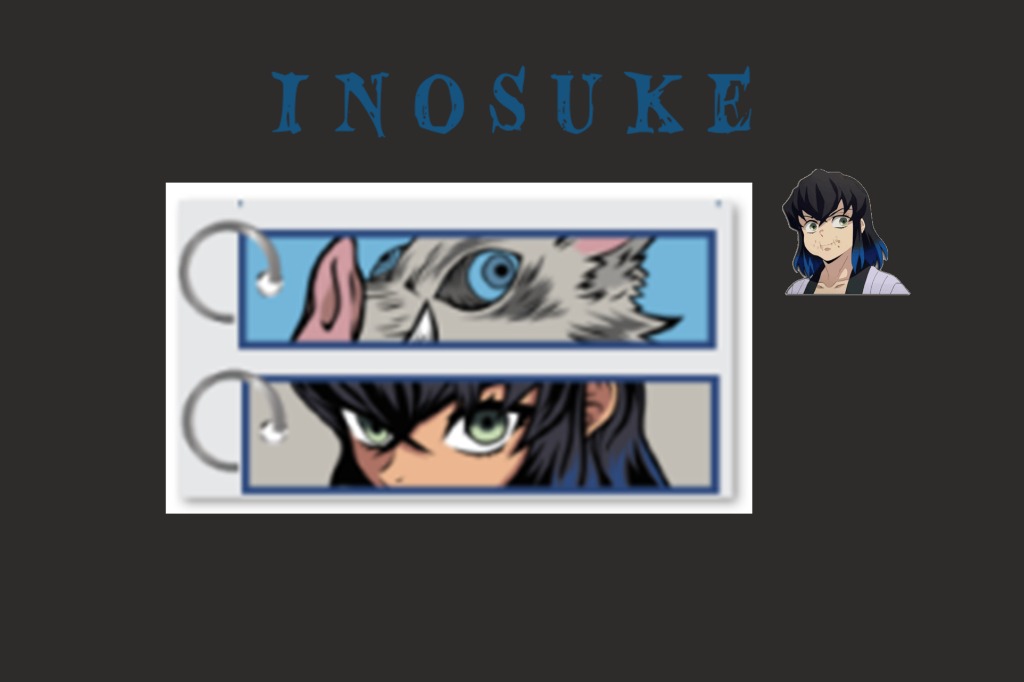 (Demon Slayer: Kimetsu no Yaiba) Inosuke Embroidered Key Tag / Key ...