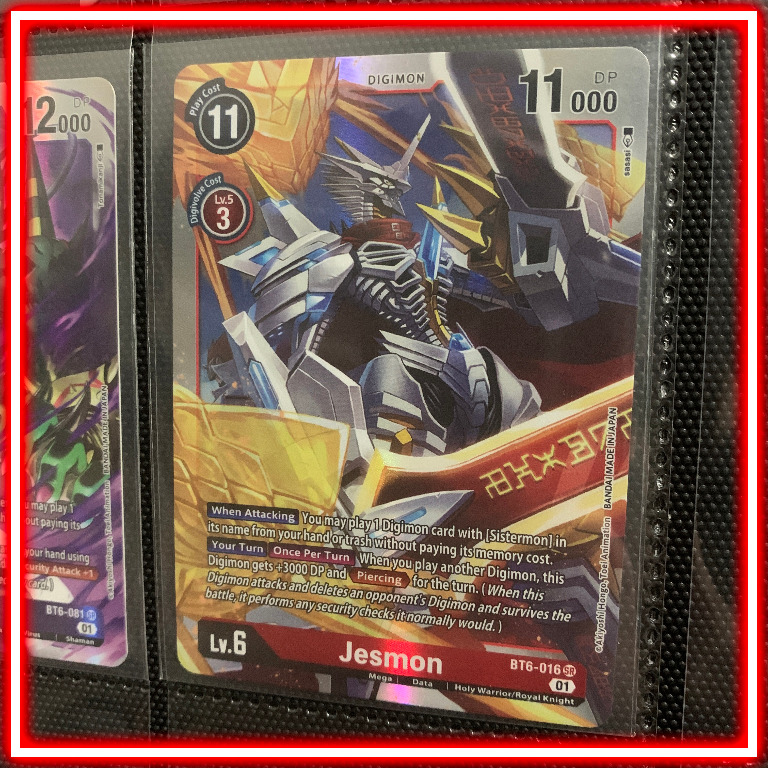 Digimon English TCG - Jesmon BT6-016 SR Super Rare Card, Hobbies & Toys, Toys & Games on Carousell