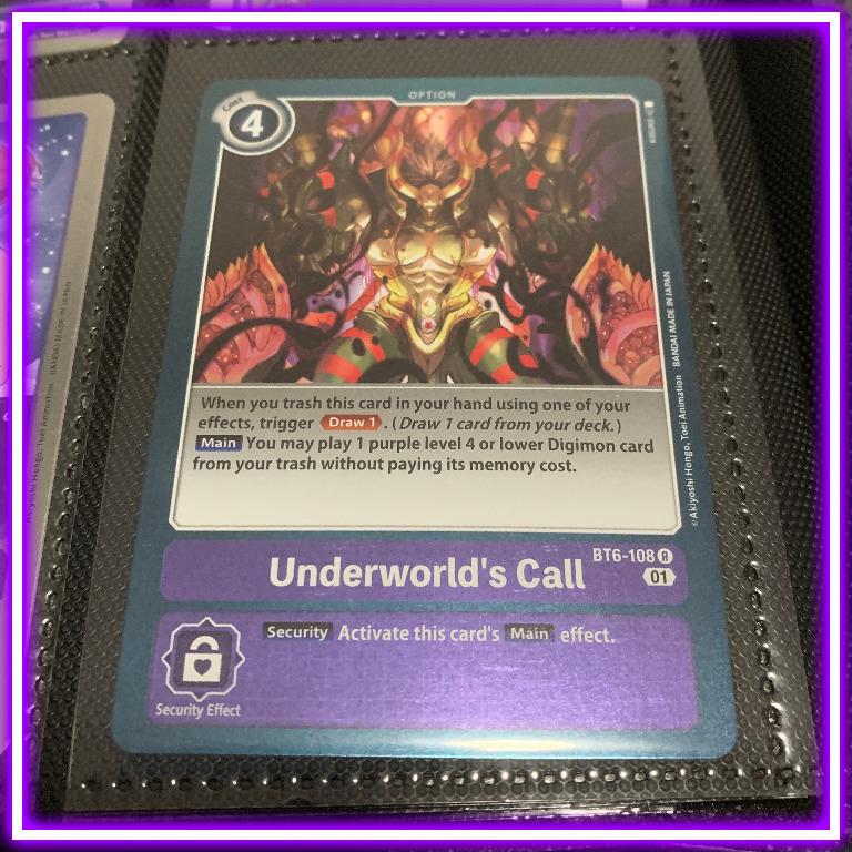 Digimon English TCG - Underworld's Call BT6-108 R Rare Purple Card, Hobbies & Toys, Toys & Games ...