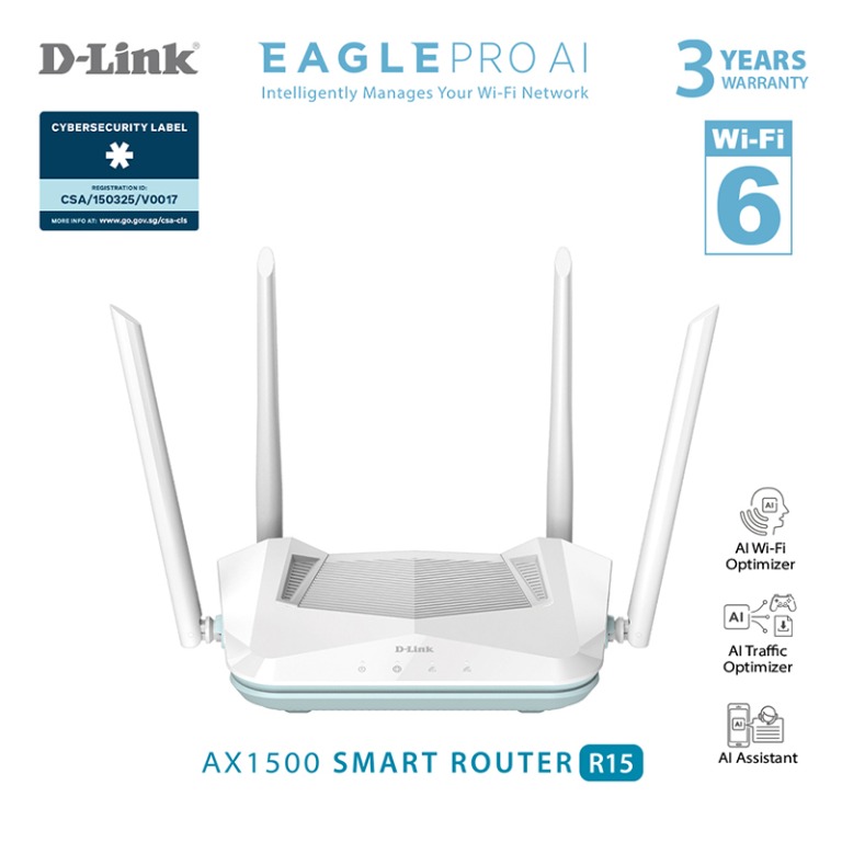 D-Link R15 AX1500 Eagle Pro AI Router, Computers & Tech, Parts ...