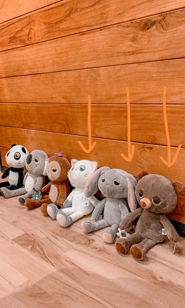 Fun claw animal soft toy plush plushie grey rabbit / white cat brown bear Chou Chou Chouchou ...