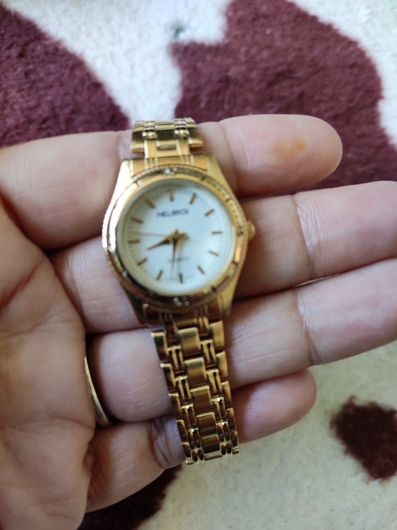 Helbros gold watch, Women's Fashion, Watches & Accessories, Watches on ...