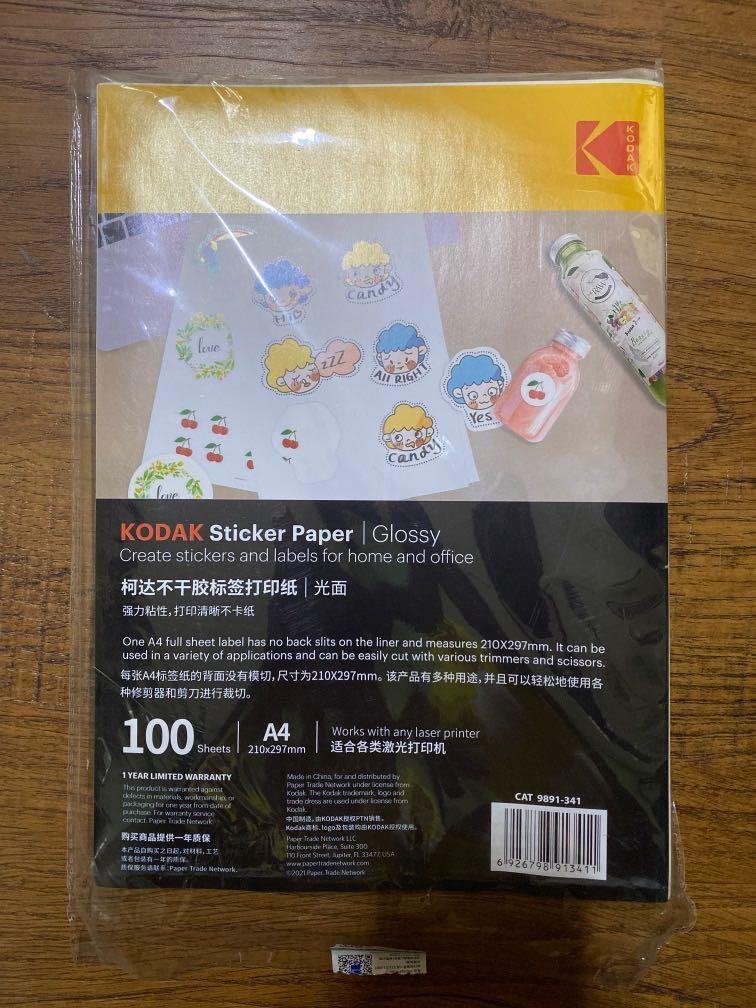 Kodak Sticker Paper - Glossy (laser printer), Hobbies & Toys ...